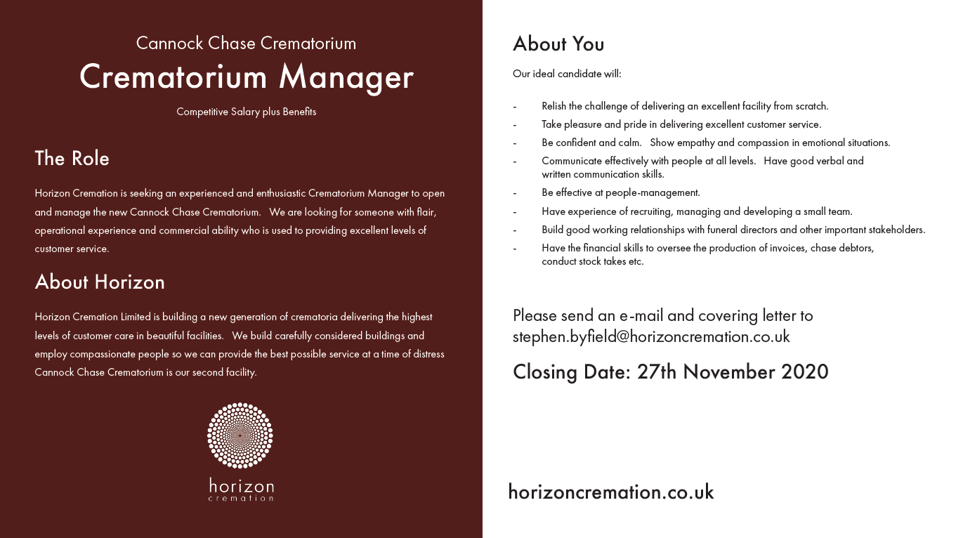 Join Our Team – Cannock Crematorium